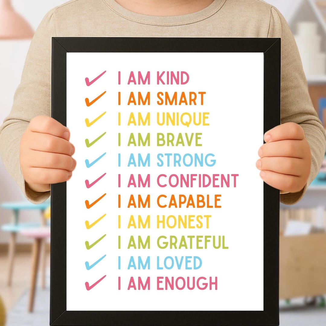 Printable Kids Affirmation Wall Art Affirmations for Kids Educational ...