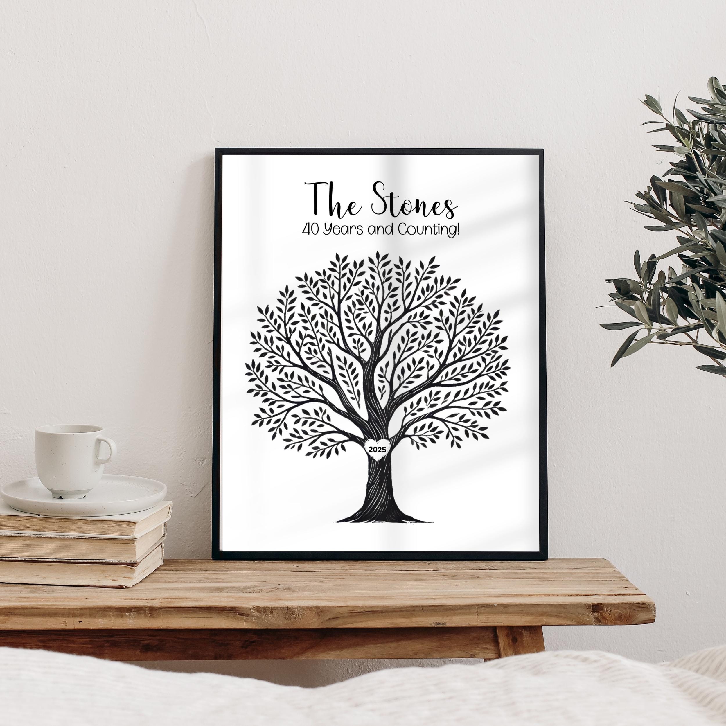 Family Tree Handprint Art Printable Thumbprint Craft Printable DIY Gift ...