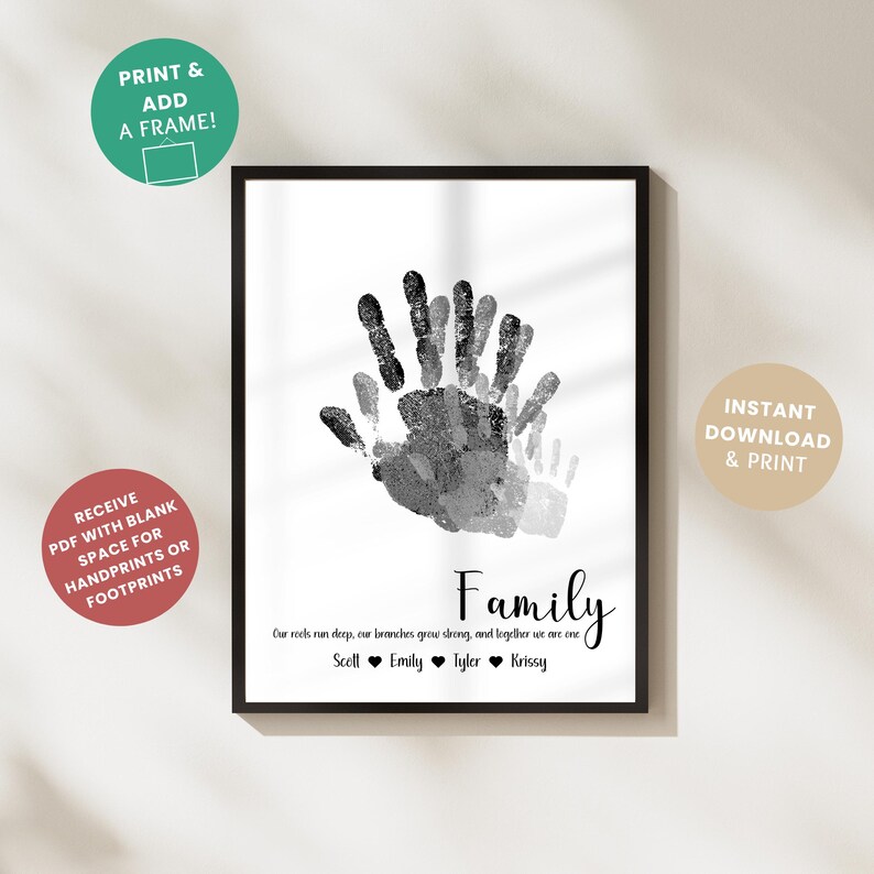 Family Tree Print Handprint Art Printable Handprint Craft Printable DIY ...