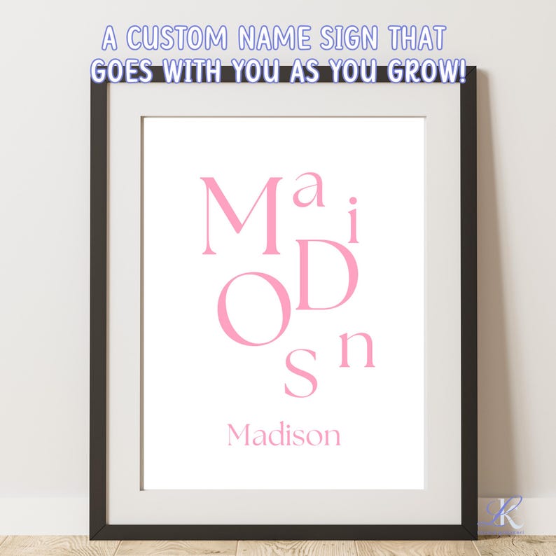 Custom Name Printable Baby Name Sign for Nursery Wall Art Custom Name ...