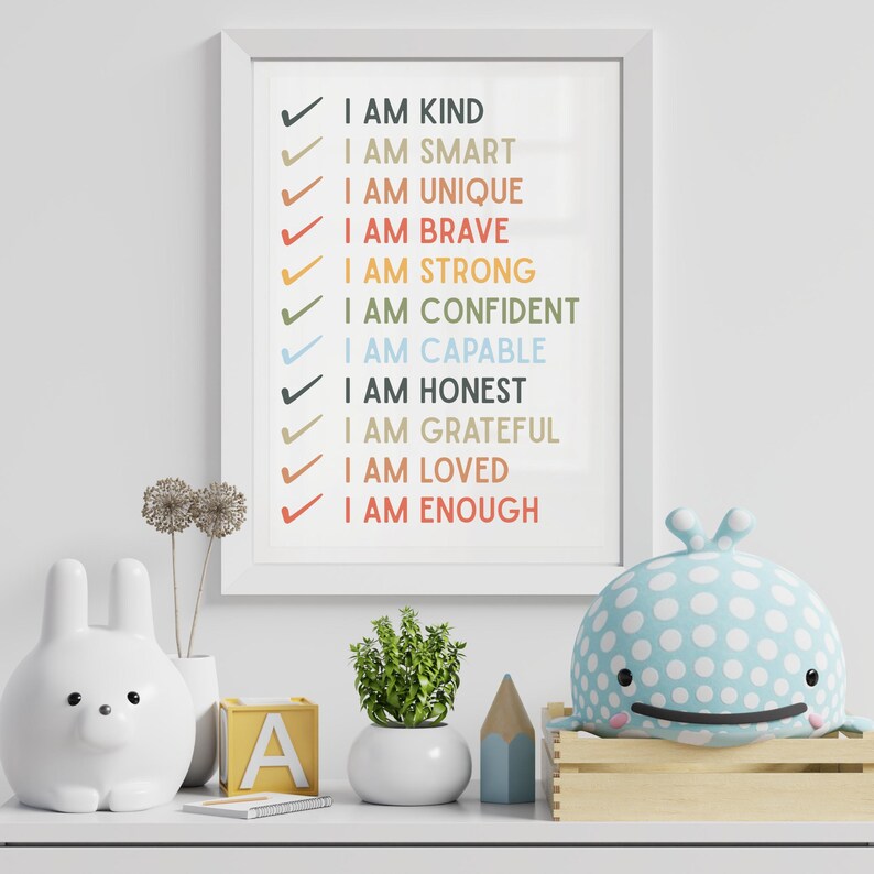 Kids Affirmation Printable Wall Art Affirmations for Kids Educational ...