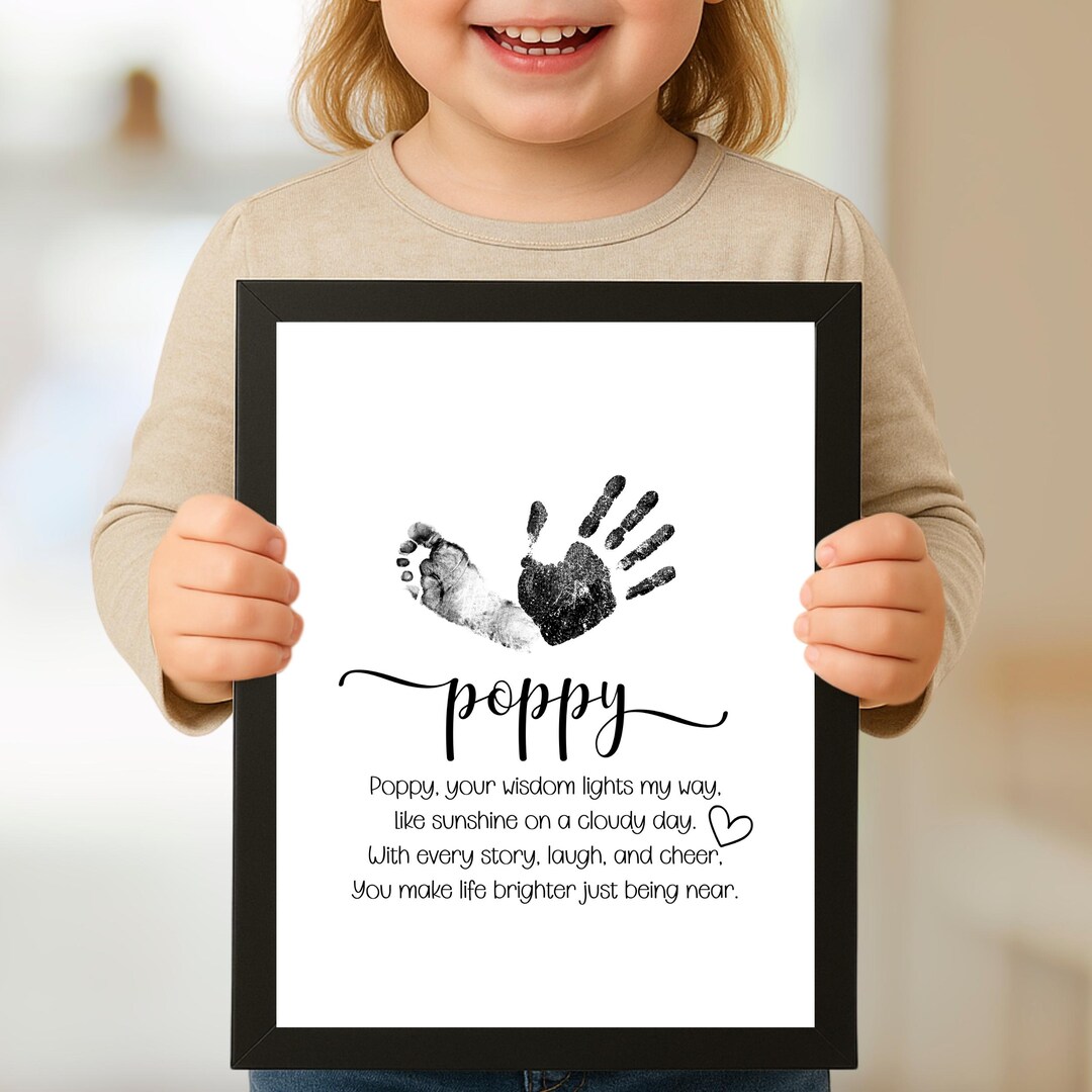 Baby Handprint Art Fathers Day Gift for Grandpa Printable Quote Wall ...