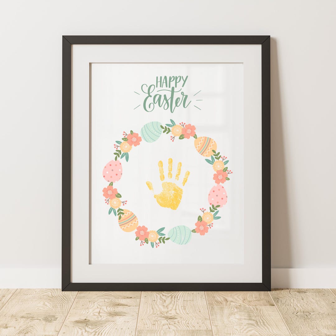 Easter Handprint Art DIY Printable Easter Handprint Craft Kit Spring ...