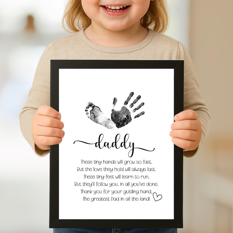 Fathers Day Handprint Art Printable Dad Quote Wall Art Gift Baby ...