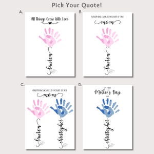 Custom Name Sign Handprint Art Kids Printable Mothers Day Gift DIY Kid ...