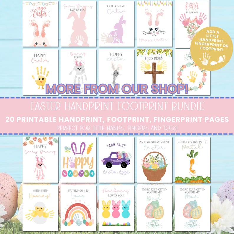 Easter Handprint Art DIY Printable Easter Handprint Craft Kit Spring ...