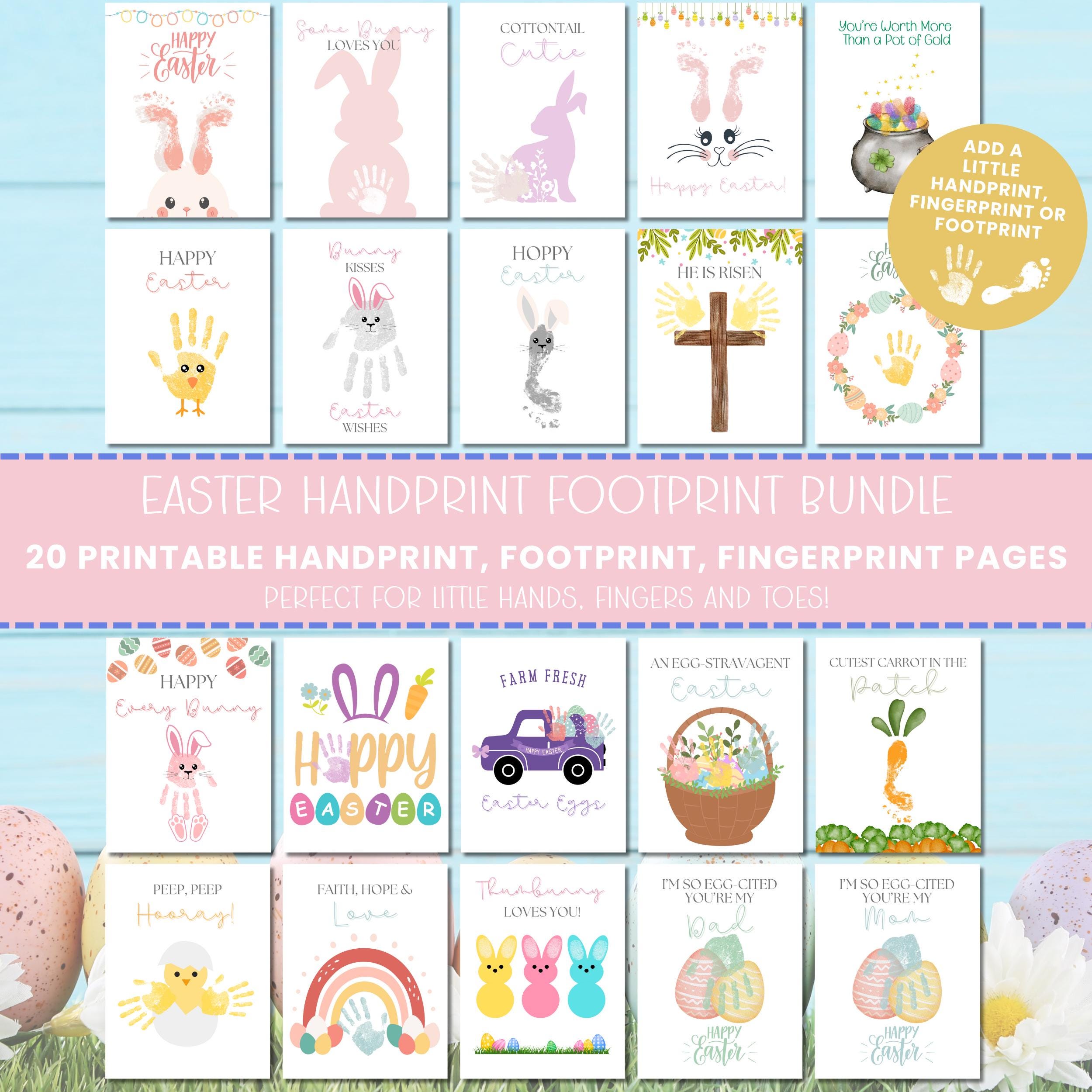 Easter Bunny Handprint Craft DIY Printable Spring Art Decor for ...