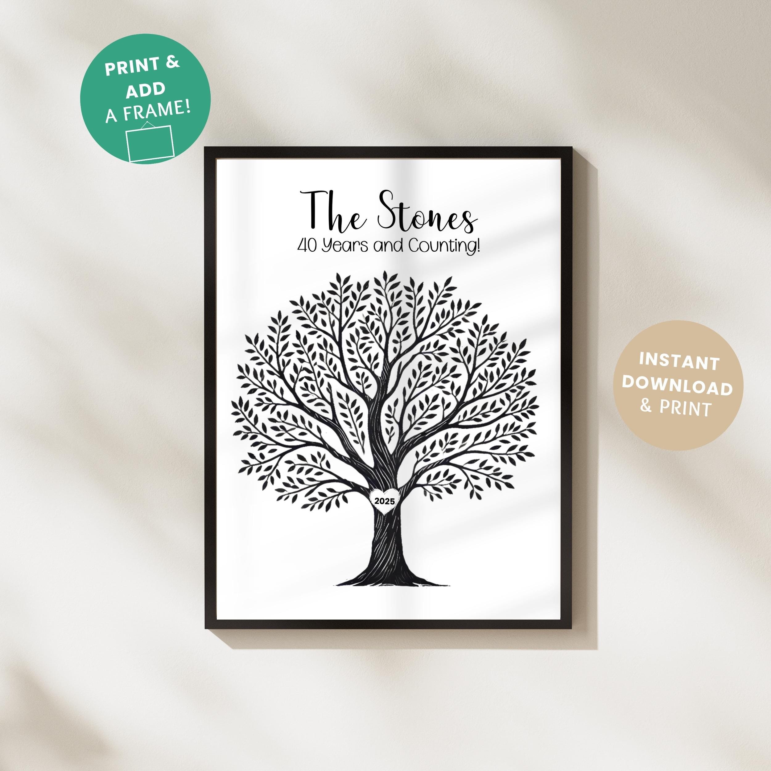 Family Tree Handprint Art Printable Thumbprint Craft Printable DIY Gift ...
