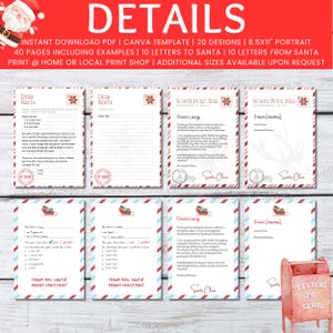 Letter to Santa Printable Template Bundle for Kids Christmas Gifts for ...