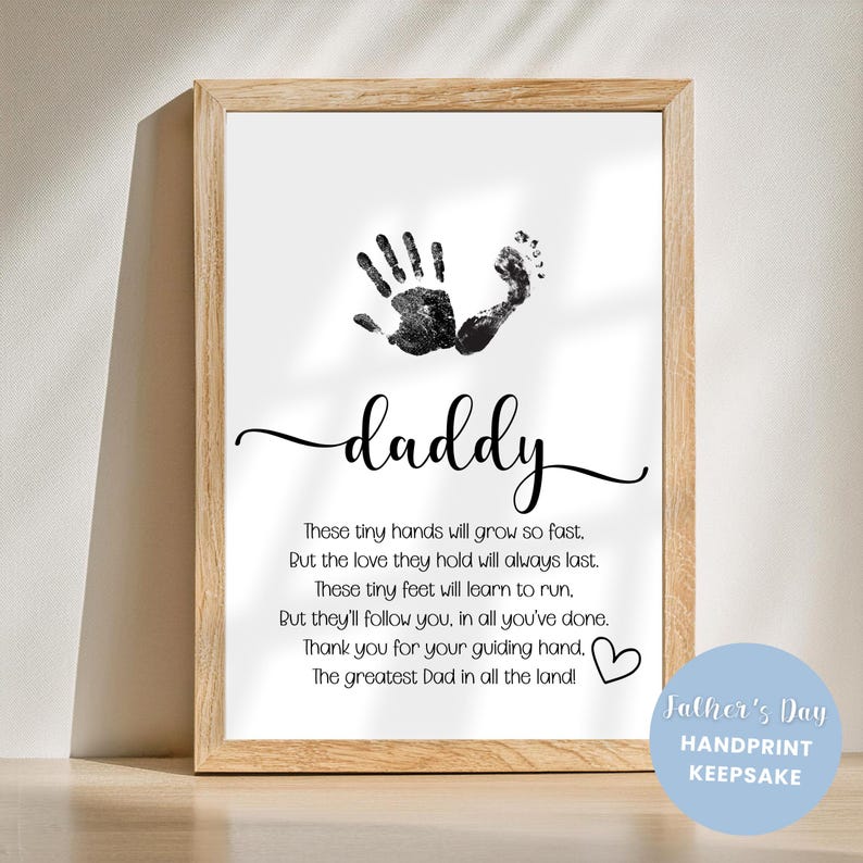 Fathers Day Handprint Art Poem Printable Fathers Day Gift Dad Quote ...