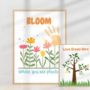 Spring Handprint Art Bundle Printable Kid Craft Handprint Activity Kid ...
