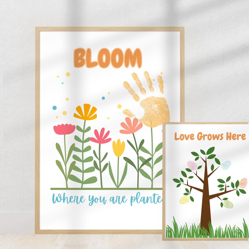 Spring Handprint Art Bundle Printable Kid Craft Handprint Activity Kid ...