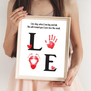 LOVE Valentine's Day Handprint Art Craft, DIY Handprint Printable ...