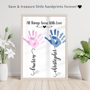 Custom Name Sign Handprint Art Kids Printable Mothers Day Gift DIY Kid ...