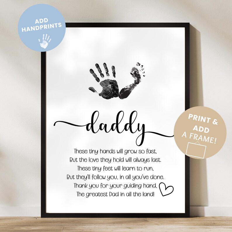 Fathers Day Handprint Art Poem Printable Fathers Day Gift Dad Quote ...