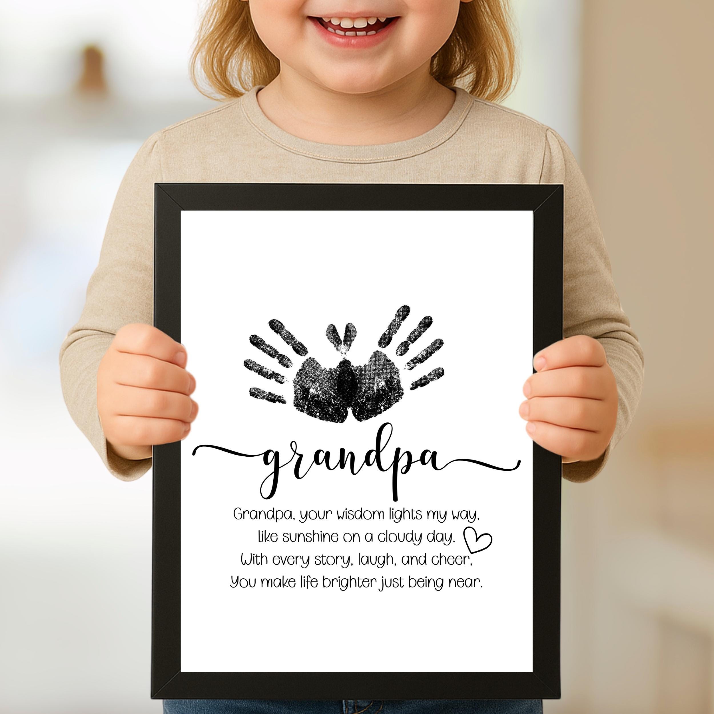 Fathers Day Handprint Art Printable Dad Quote Wall Art Gift Baby ...