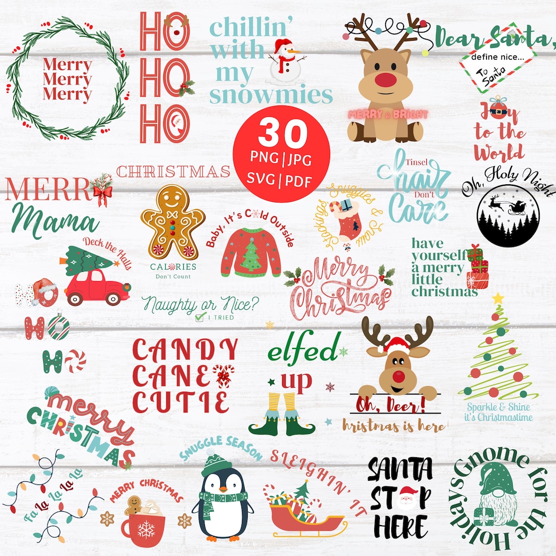 Christmas SVG Bundle Christmas Clip Art Cricut SVG Cut Files Christmas ...