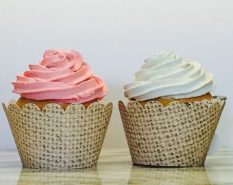 Burlap cupcake wrapper | Etsy