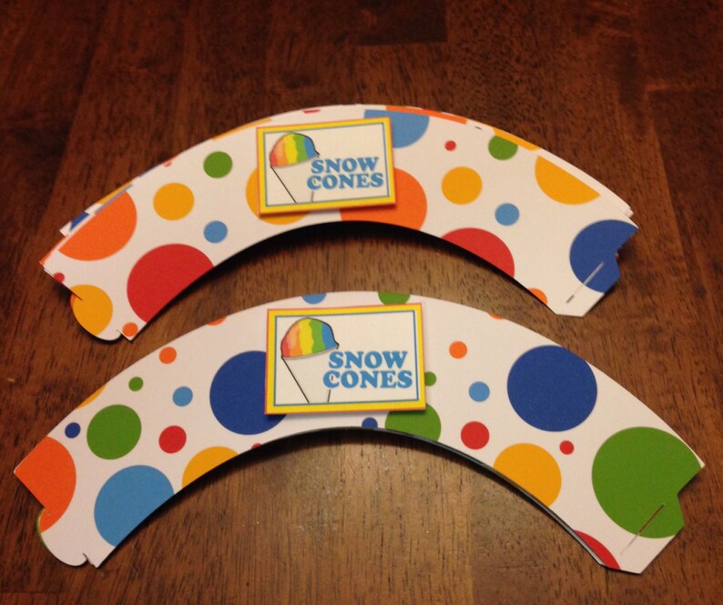 Sno Cone Cupcake Wrappers Snow Cone Wrappers Set of 12 | Etsy