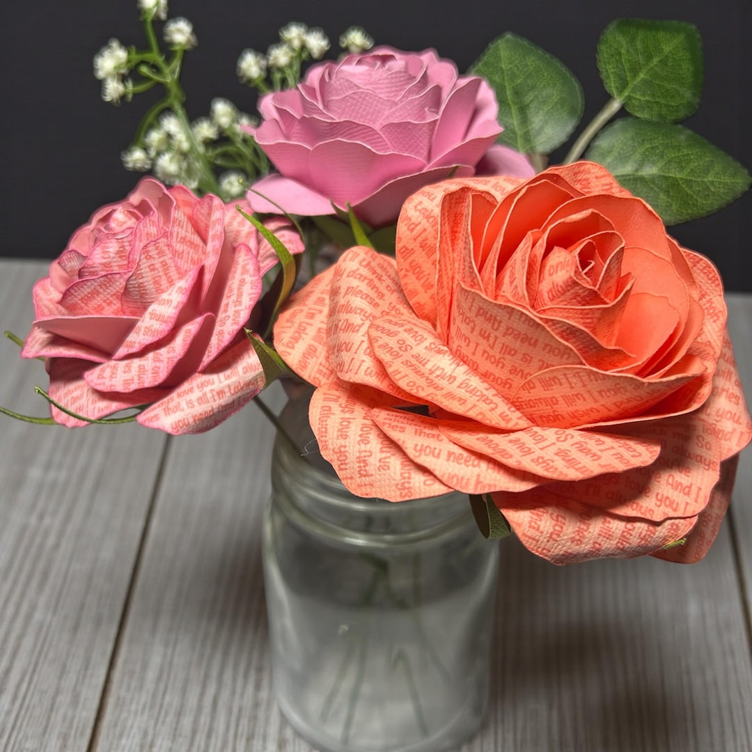Handcrafted Paper Lyric Roses - Etsy