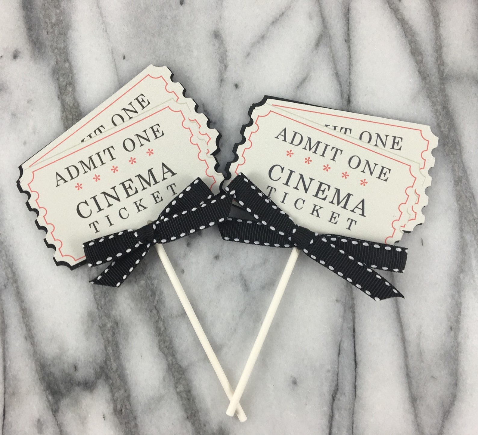 Movie Night Ticket Cupcake Toppers - Set of 12 - Etsy