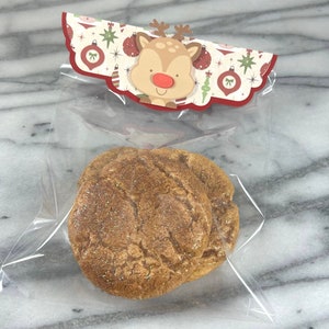 Reindeer Treat Bag Toppers Set of 6, Christmas Bag Topper, Bag Topper ...