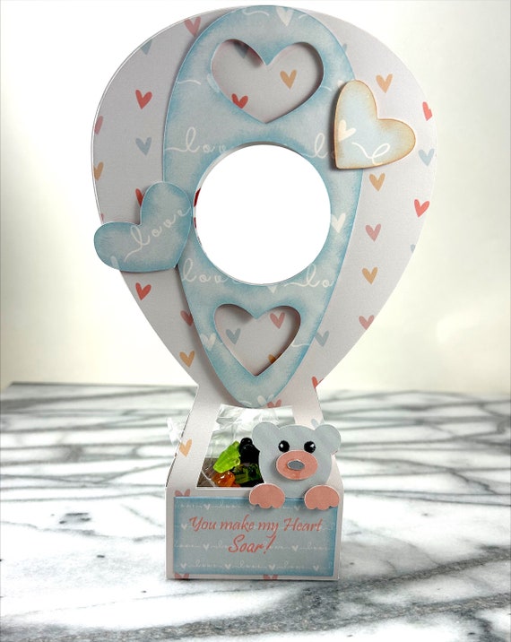Hot Air Balloon Valentine Door Hanger in Pastel Colors, Valentine favor ...