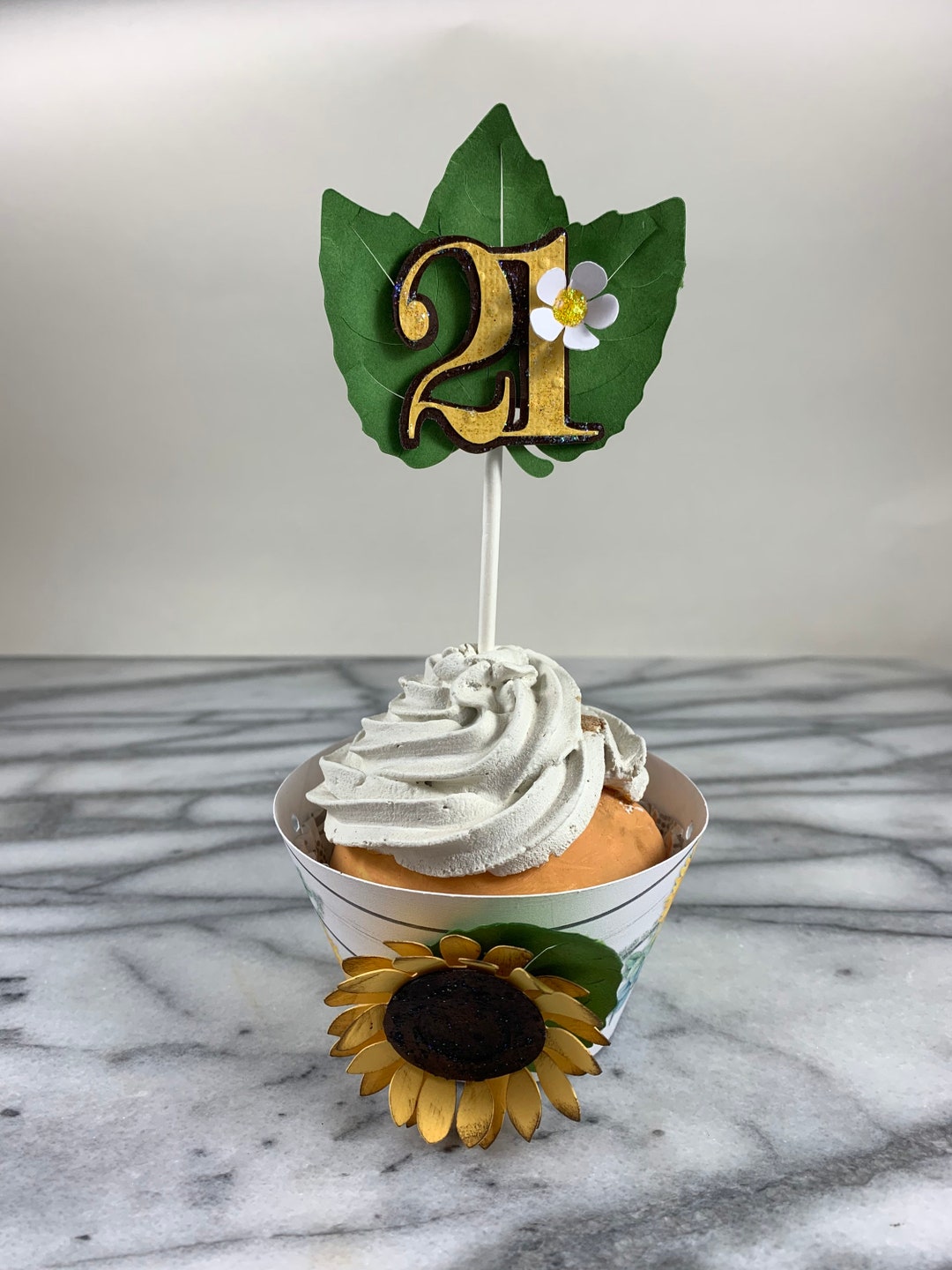 Leaves Cupcake Topper Set of 12 for Your Next Birthday Party, Garden ...