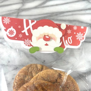 Santa Treat Bag Toppers Set of 6, Christmas Bag Topper, Bag Topper ...