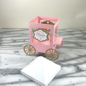 Pastel Pink Popcorn Cart Favor Box: Personalized Treat Box - Etsy