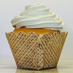 Cupcake Wrappers,burlap Cupcake Wrappers Set of 12, Rustic Wedding ...