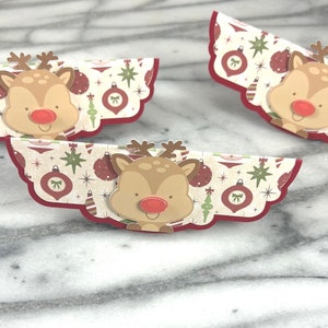 Reindeer Treat Bag Toppers Set of 6, Christmas Bag Topper, Bag Topper ...