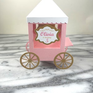 Pastel Pink Popcorn Cart Favor Box: Personalized Treat Box - Etsy