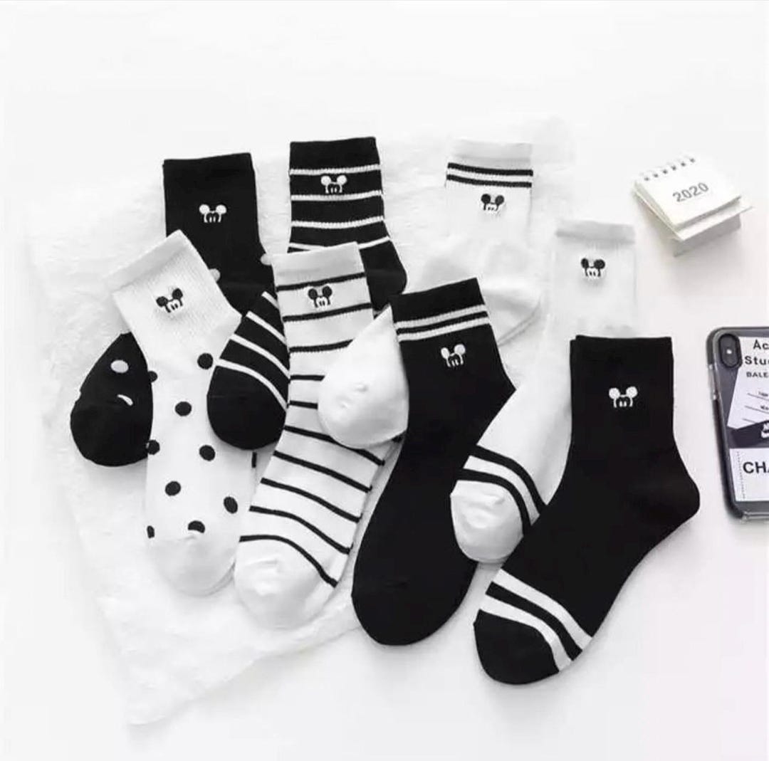 Cute Embroidered Mouse Socks, Cartoon Animal Sock, Mouse Patterned ...