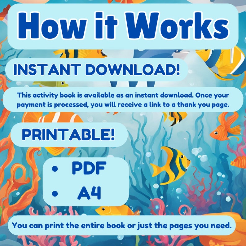 Under the Sea Activity Book for Kids Printable Under the Sea Themed ...