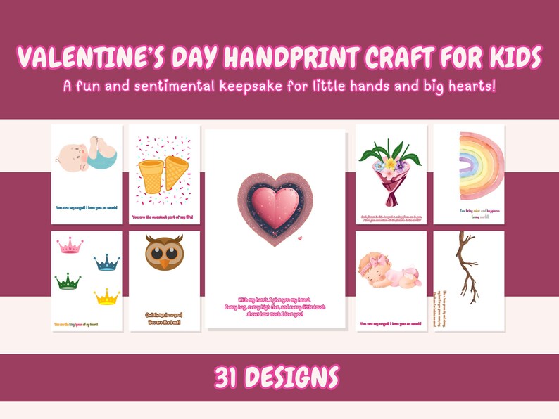Valentine's Handprint Craft for Kids, Valentine Daycare or Preschool ...