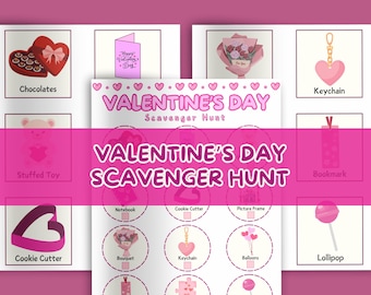 Valentine's Day Scavenger Hunt Printable With Cards to Hide for Kids ...