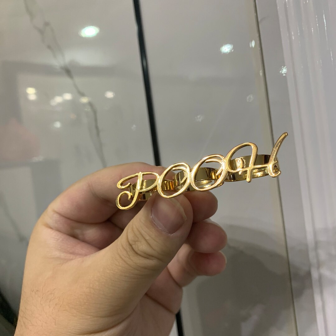 Custom Gold Name Ring, 2-4 Fingers Name Ring, Nameplate Ring ...