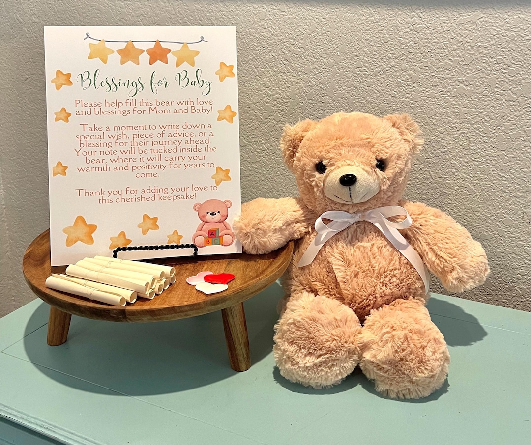 Blessings Teddy Bear Keepsake: Baby Shower, Baptism Guest Book ...