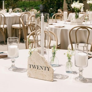 Travertine Wedding Table Numbers: Elegant Rustic Reception Decor - Etsy