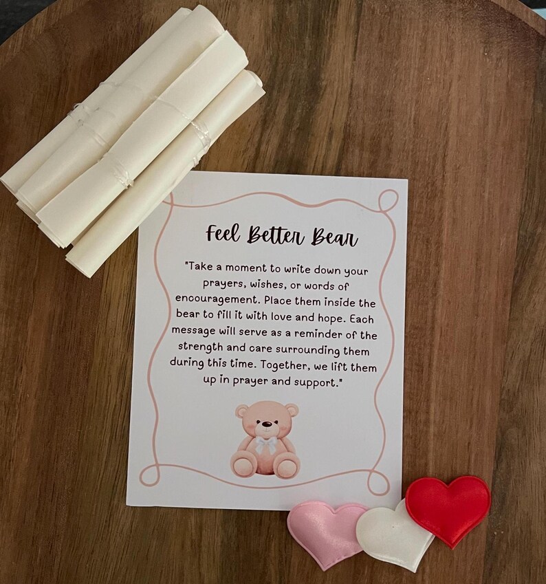 Feel Better Bear /get Well Soon /prayer Bear - Etsy