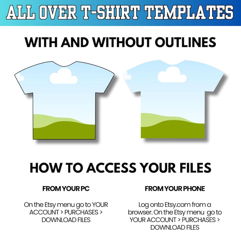 All Over T-shirt Template Bundle: Canva Editable T-shirt Sublimation ...
