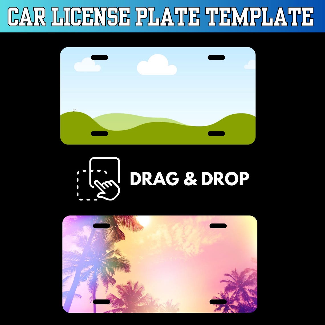 Editable Car License Plate Template: Canva License Frame Svg Png Dxf - Etsy