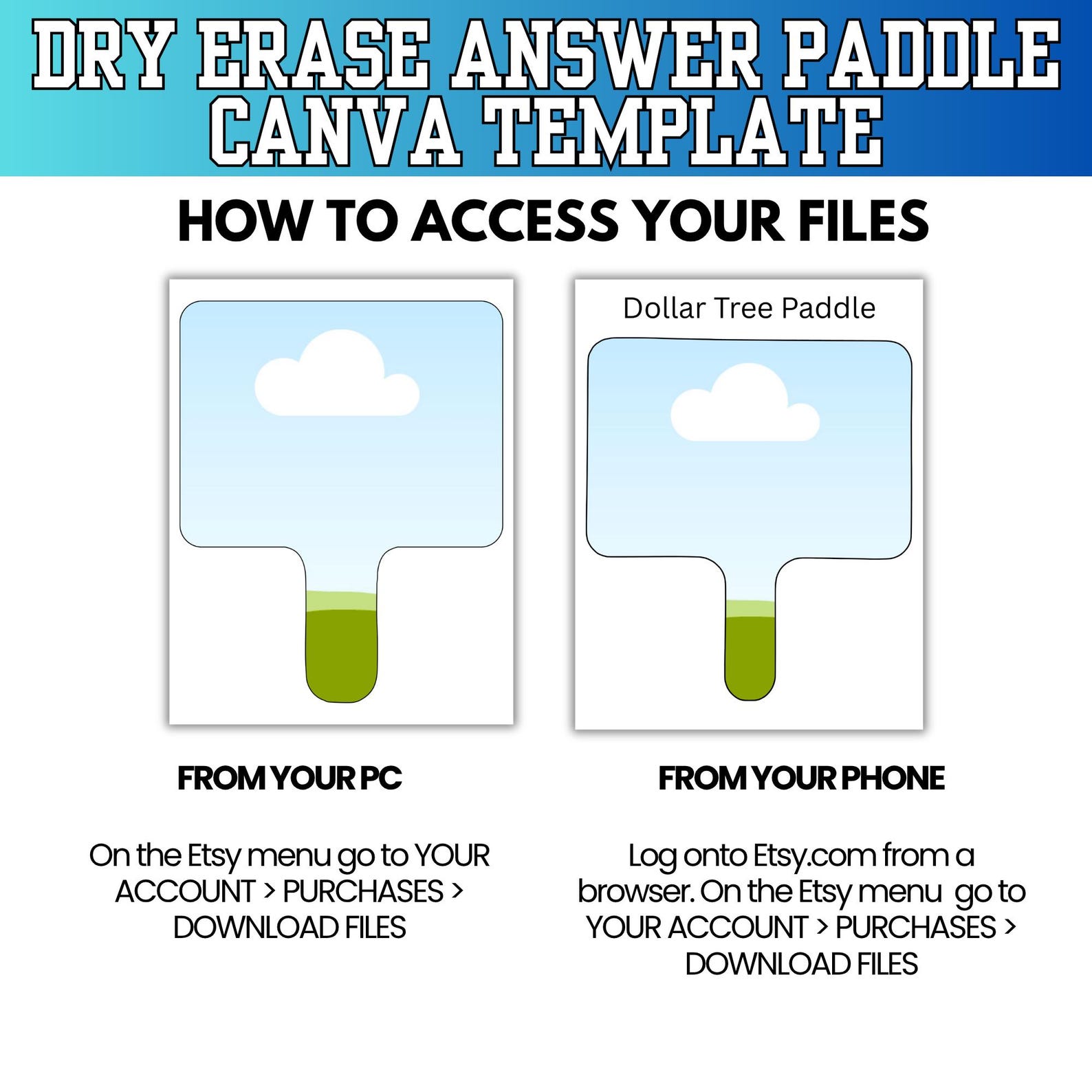 Dry Erase Answer Paddle Template: Graduation Fan Editable Canva - Etsy