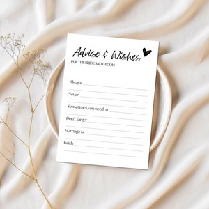 Advice for the Bride and Groom, Wedding Advice Cards, Bridal Shower ...