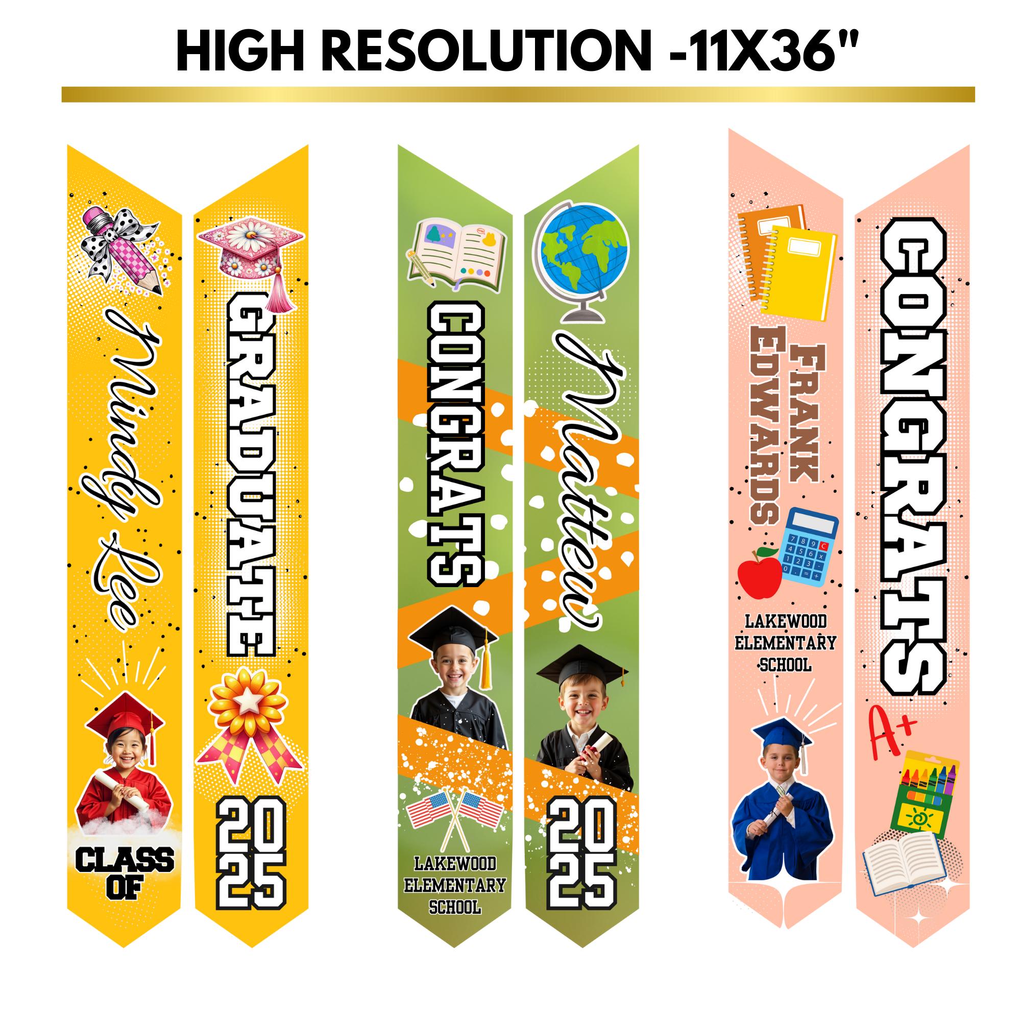 Kids Graduation Stole Template: Pre-k Grad Stole Editable Canva Design ...
