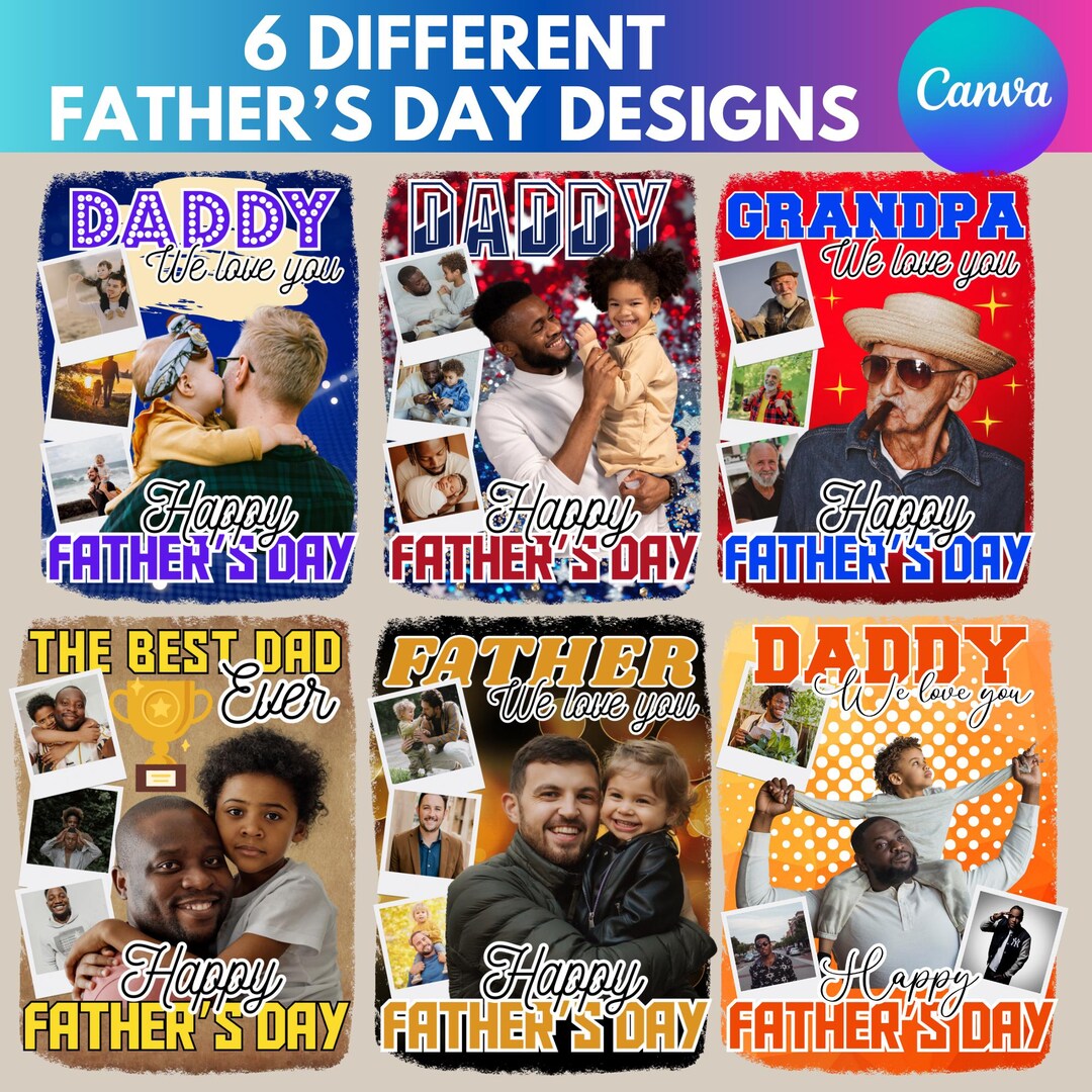 Father's Day Photo Canva Editable Template, Best Dad Father's Day Shirt ...