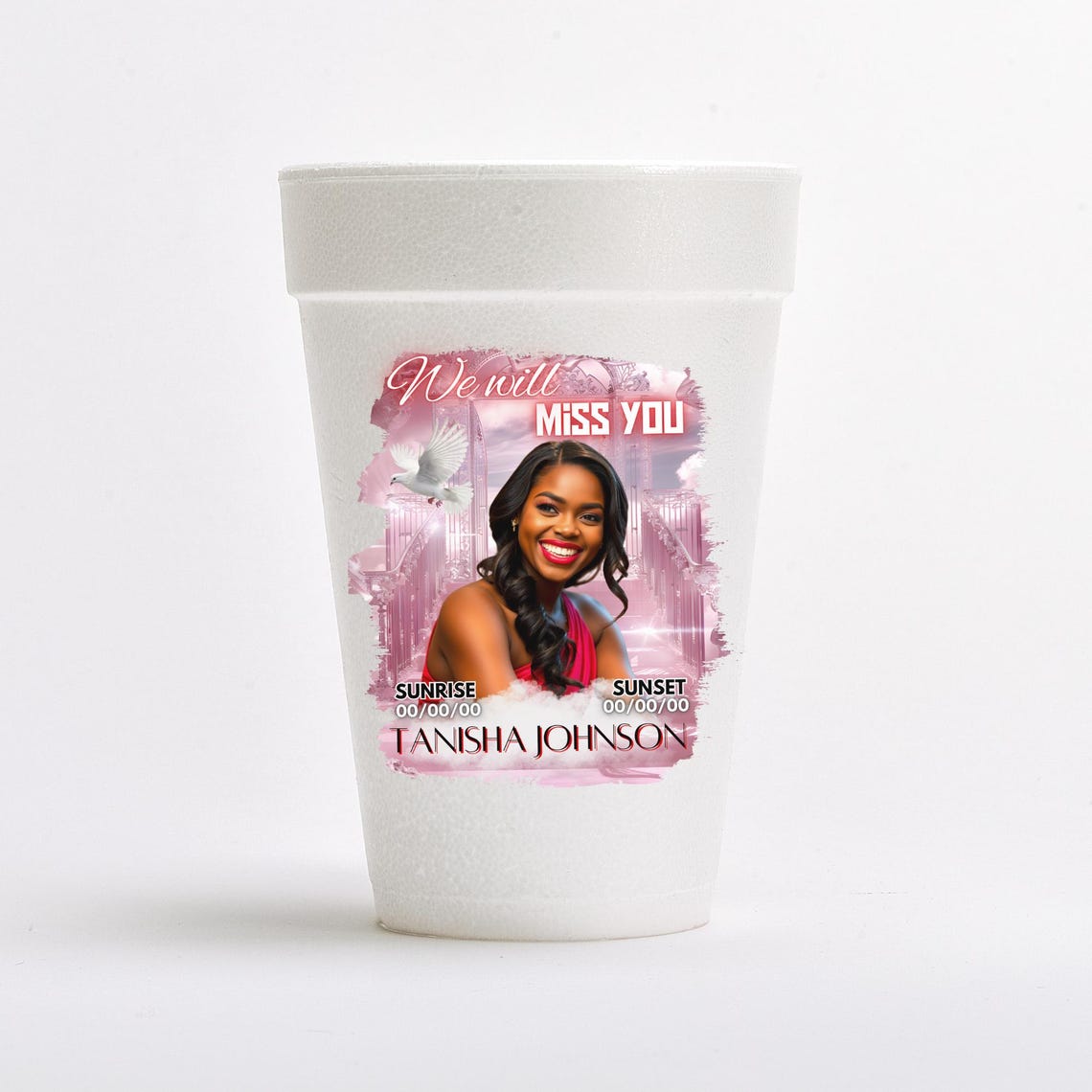 Memorial Cup Sticker Template: in Loving Memory Cup Templates, Funeral ...