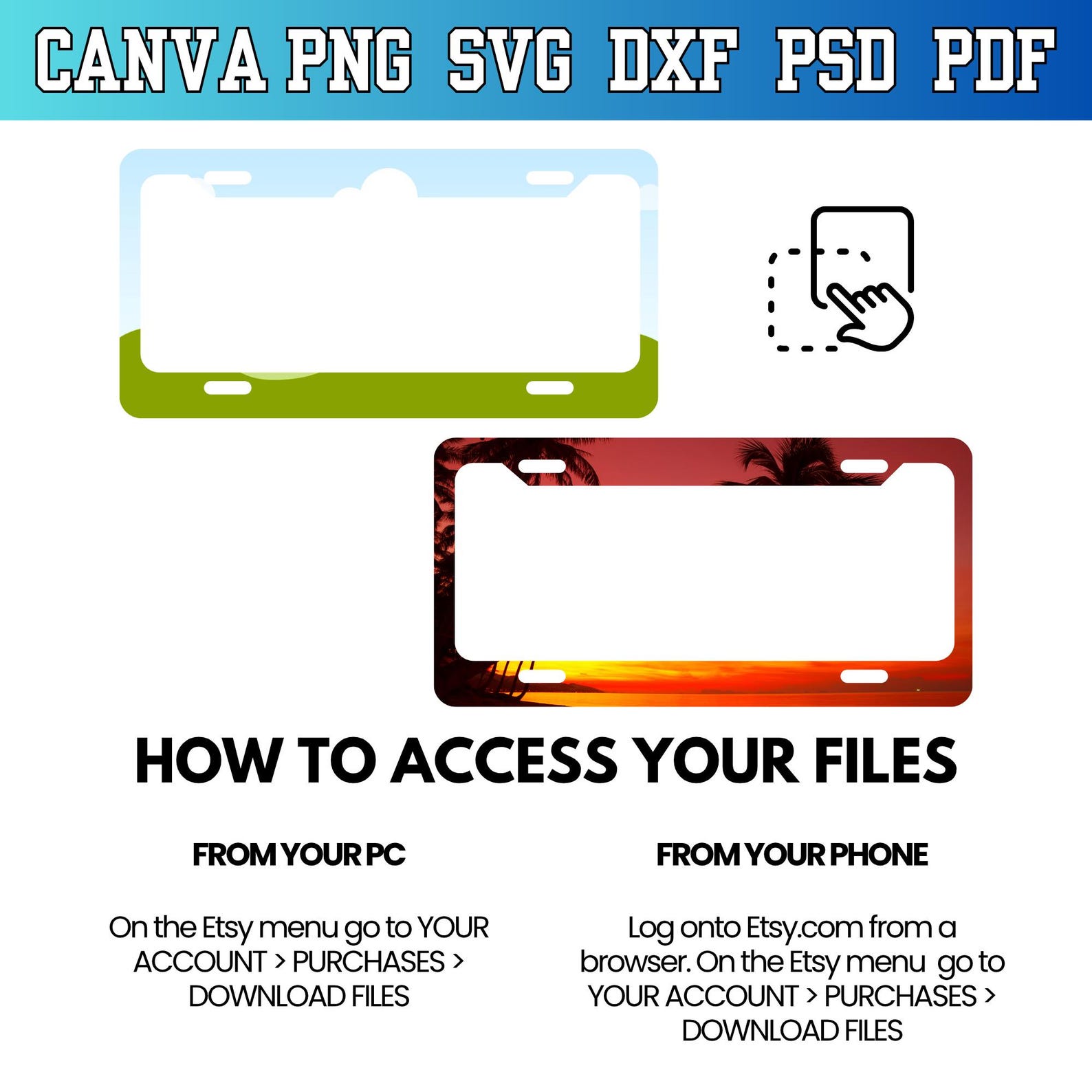 Editable Car License Plate Template: Canva License Frame Svg Png Dxf - Etsy
