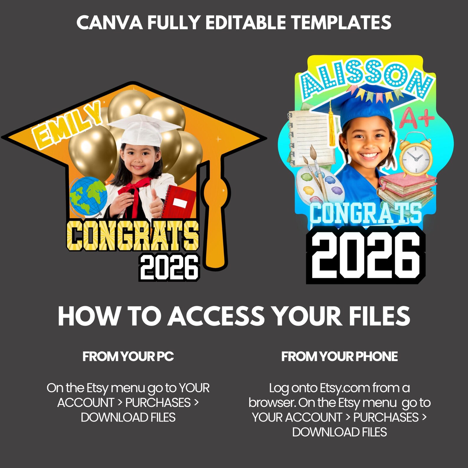 Kids Graduation Fan Template: 2026 Pre-k School Elementary Fan Canva ...